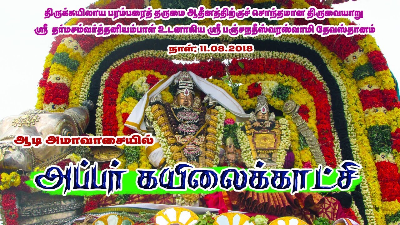 Thiruvaiyaru Aiyarappar Temple Aadi Amavaasai – Appar Kailai Kaatchi ...